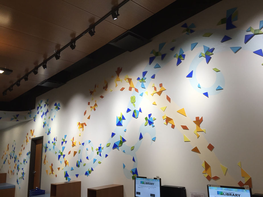 Tangram wall gives kids place to imagine in Kaysville library | News ...